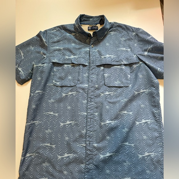 Chaps | Shirts | Chaps Mens L Short Sleeve Button Up Fish Pattern ...